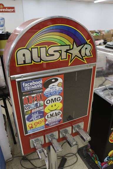 Coin operated quarter sticker dispensing machine - no key - Backes ...