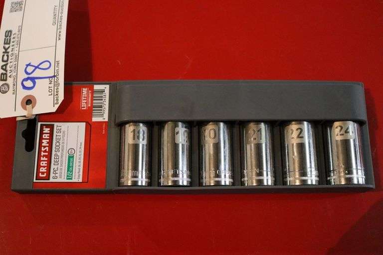 Craftsman 6 piece metric 1/2" drive deep well socket set - Backes ...