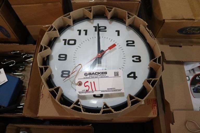 12"round shop wall clock - Backes Commercial Auctioneers