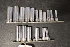 Pair to go - 2 rails of Snap On 3/8" drive standard & metric deep well ...