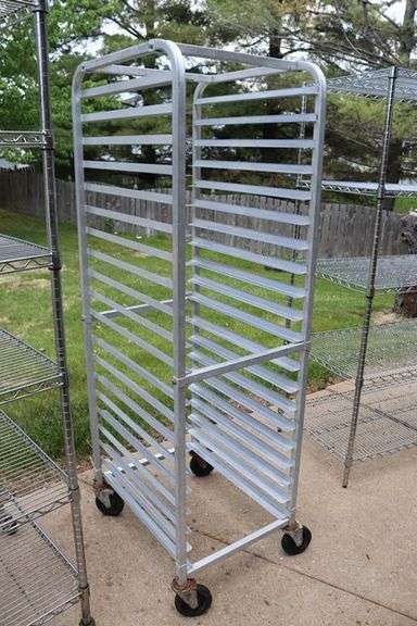 Portable aluminum sheet pan rack - Backes Commercial Auctioneers