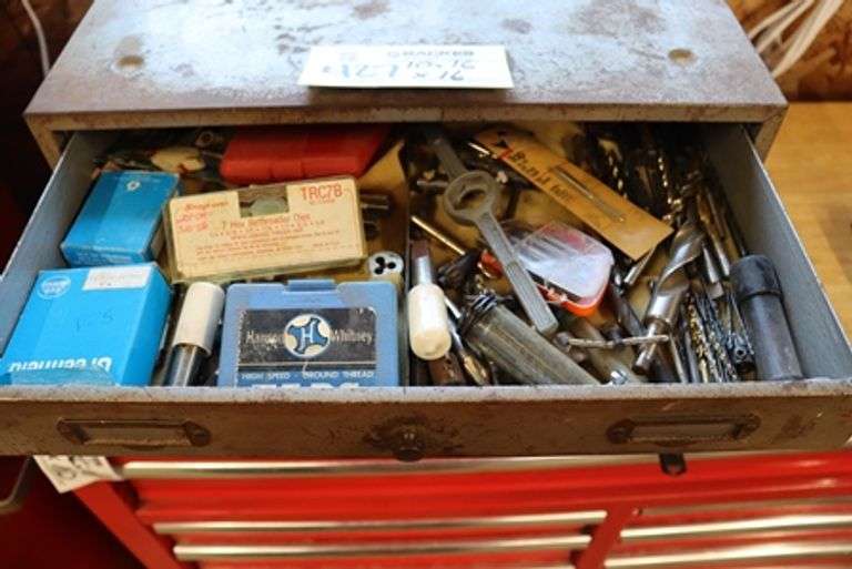 10" x 16" x 16" 4 drawer counter top cabinet with assorted bits ...