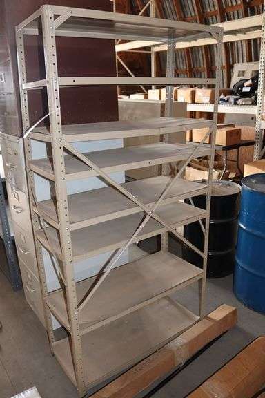 16" x 36" tan metal rack - Backes Commercial Auctioneers
