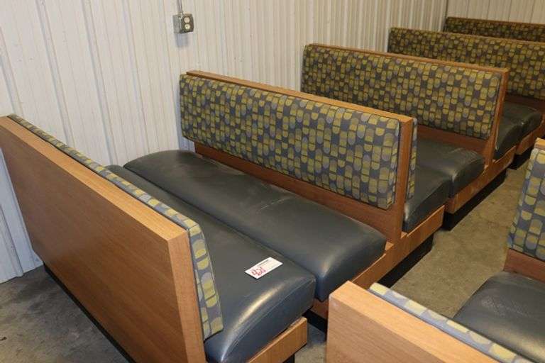 Times 4 - 6 Person booths w/ blue/grey vinyl seats & tweed backs - no ...