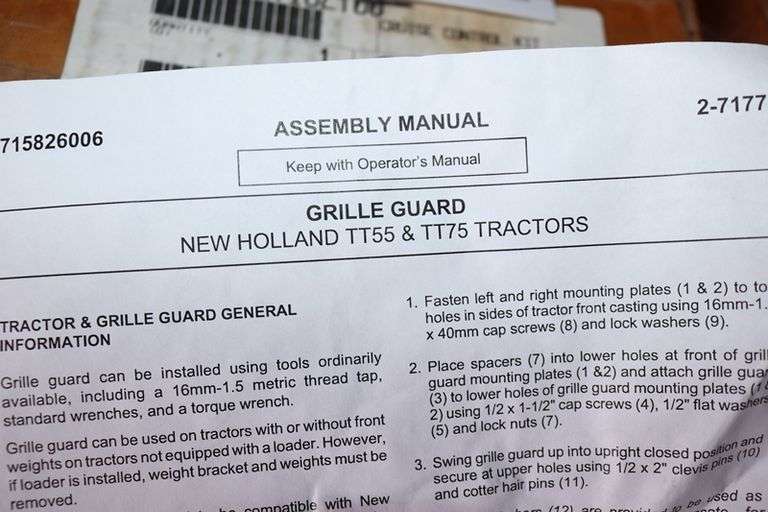 New Holland 2-7177 front grille guard assembly kit for TT55 & TT75 ...