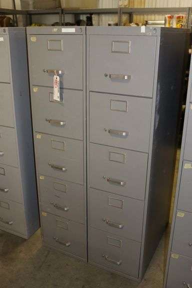 Times 2 - 5 drawer filing cabinets - Backes Commercial Auctioneers