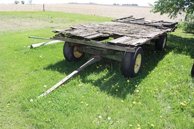 7 ft x 14 ft hay rack trailer - rough deck - will need attention ...