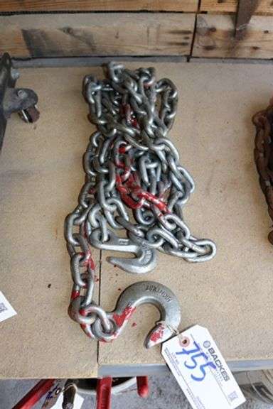 16' Log chain with hooks - Backes Commercial Auctioneers