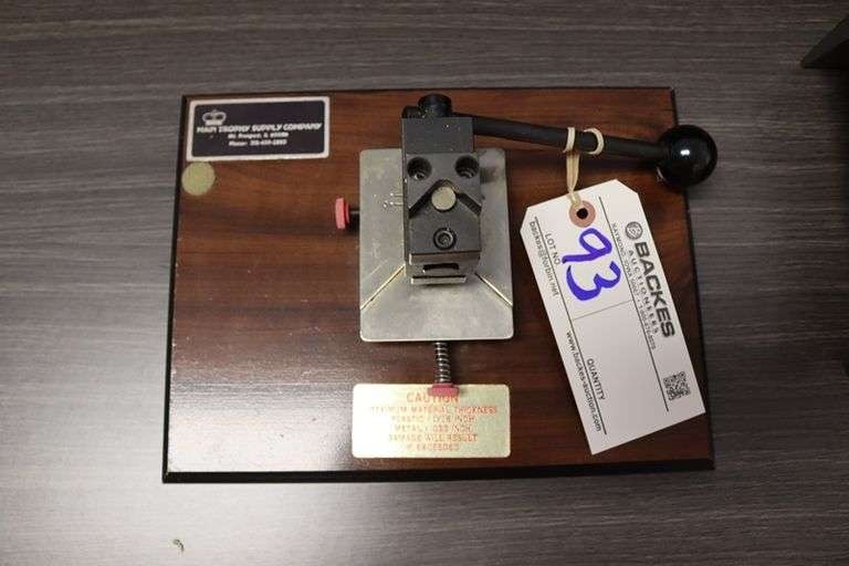 Corner clipper press - Backes Commercial Auctioneers