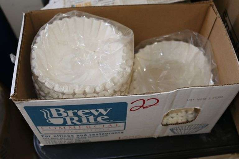 1/2 case of Brew Rite coffee filters - Backes Commercial Auctioneers