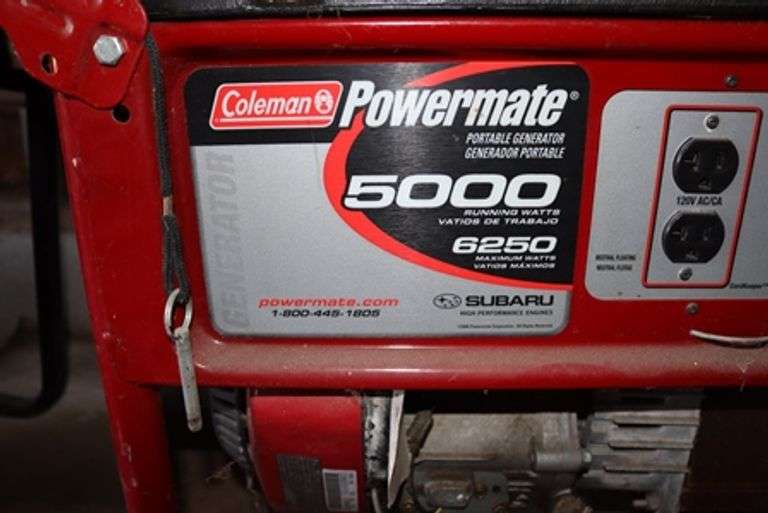 Coleman Powermate portable generator - 5,000 watt - Backes Commercial ...