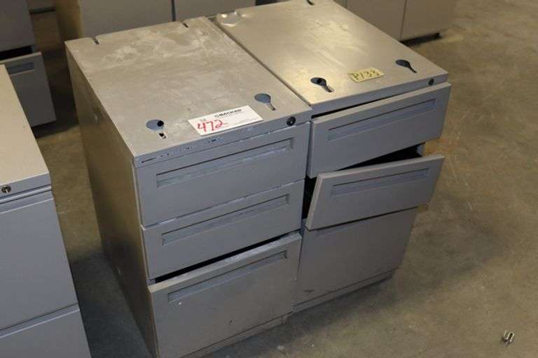 Times 2 - Damaged 2 drawer filing cabinets - Backes Commercial Auctioneers