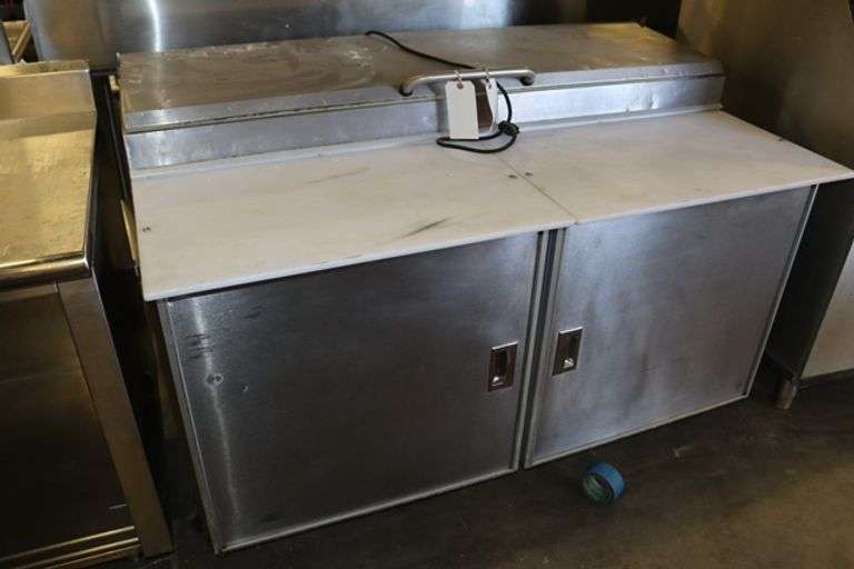 Silverking SKPZ60 stainless portable 1 lid 2 door raised rail pizza ...