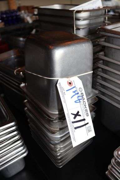 Times 11 - 1/6 x 6" stainless inset pans - no lids - Backes Commercial ...