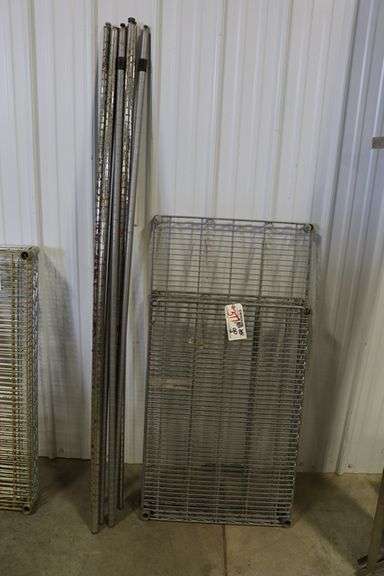 24" x 36" Wire wall rack w/ 2 shelfs and poles - missing shelf clips ...