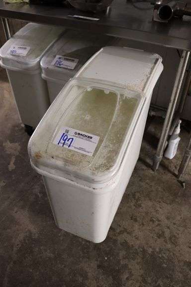 Portable dry ingredients bins - has product - buyer to remove product ...