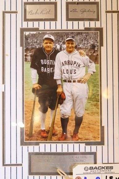 15" x 21" Babe Ruth & Lou Gehrig framed print - Backes Commercial ...