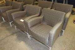 Times 4 - Olive green tweed lounge chairs - Backes Commercial Auctioneers