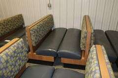 Times 4 - 6 Person booths w/ blue/grey vinyl seats & tweed backs - no ...