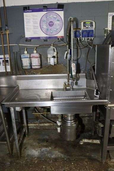 Stainless 48" soil table with pre rinse, drain board & disposer - buyer ...