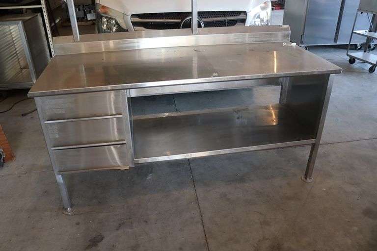 John Boos 30" x 72" stainless base cabinet with double stainless over ...