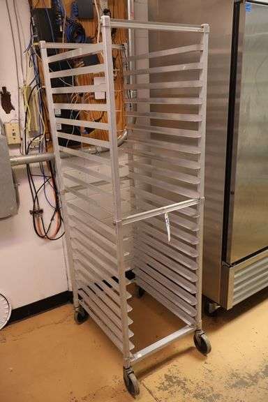Aluminum portable sheet pan rack - Backes Commercial Auctioneers