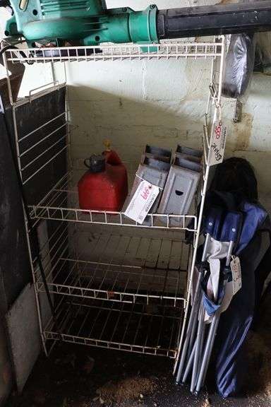 24" x 53" white wire rack - Backes Commercial Auctioneers