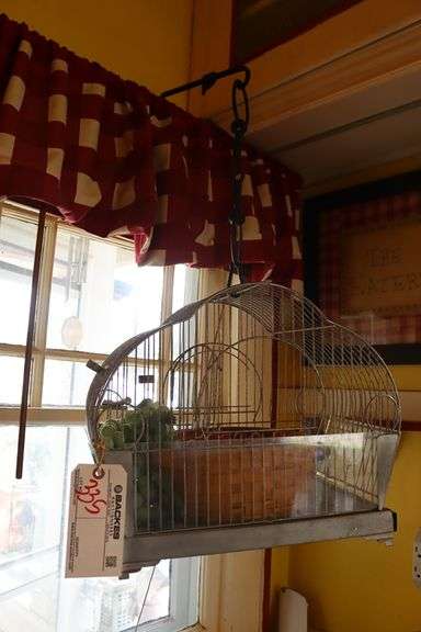 Bird cage with grape display - Backes Commercial Auctioneers