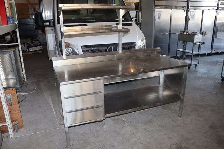 John Boos 30" x 72" stainless base cabinet with double stainless over ...
