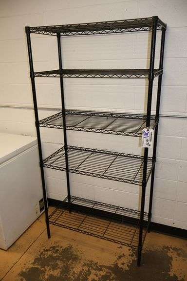 18" x 36" Black coated wire wall rack - Backes Commercial Auctioneers
