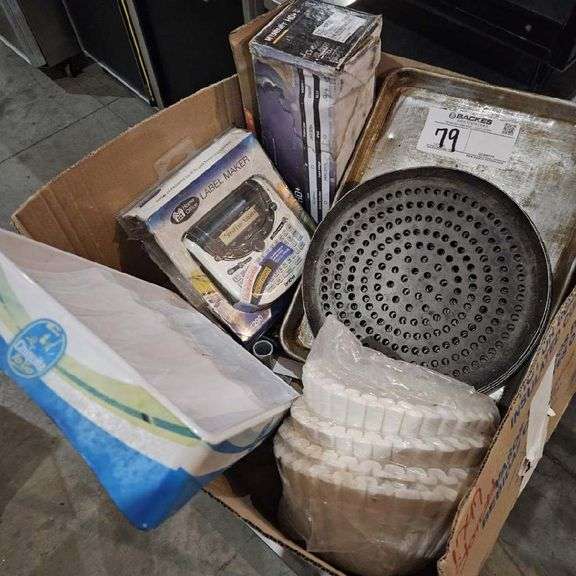 Box to go - pans, security camera, and more - Backes Commercial Auctioneers