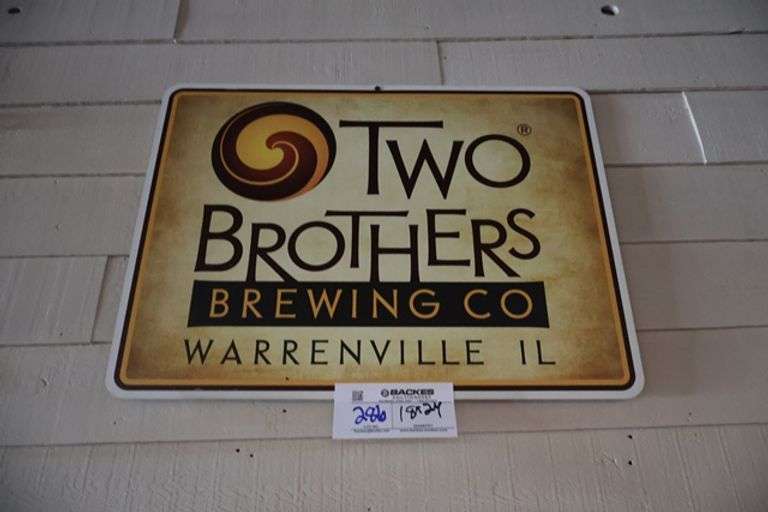 18" x 24" Two Brothers metal wall sign - Backes Commercial Auctioneers