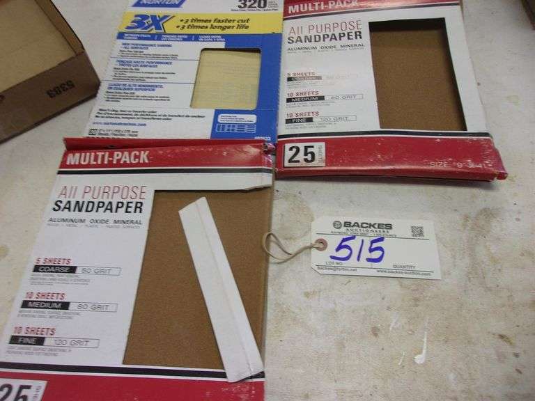 Box of sandpaper - Backes Commercial Auctioneers