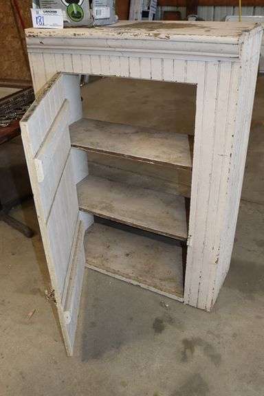 33" x 45" wood Wayne's coat 1 door cabinet - Backes Commercial Auctioneers