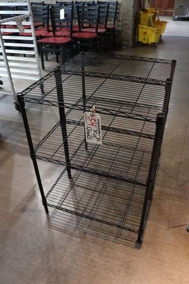 Times 2 - 13" x 23" black coated wire rack - Backes Commercial Auctioneers