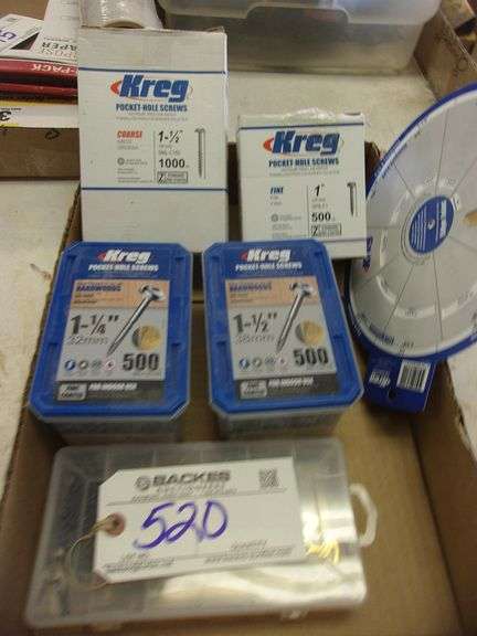 Kreg Screws, large amount - Backes Commercial Auctioneers