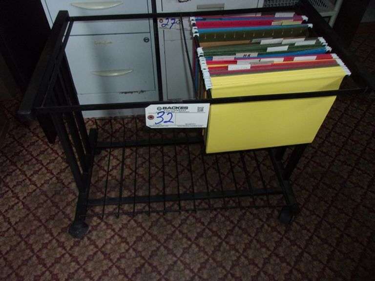 Rolling hanging file cart - Backes Commercial Auctioneers