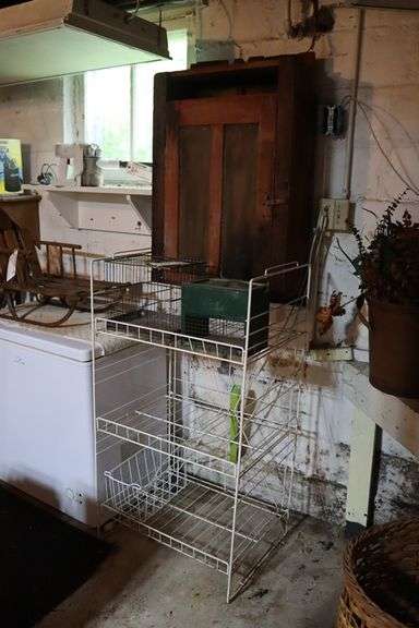 All to go - Cages, white wire rack, & wood 2 door cabinet - located in ...