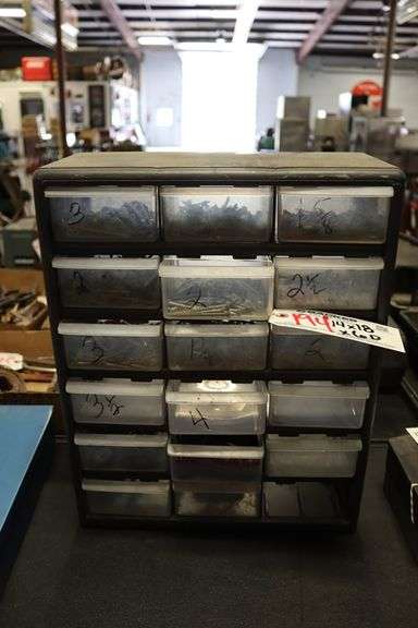 14" x 18" x 6" deep plastic 21 drawer organizer with screw inventory ...