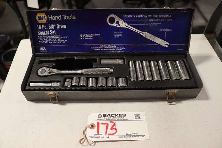 Napa 18 piece 3/8" drive socket set - missing extension - Backes ...