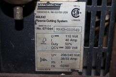 Hypertherm Max 43 plasma cutter with leads - 220 volt - on custom ...