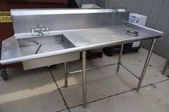 72" Stainless right hand soil table - Backes Commercial Auctioneers