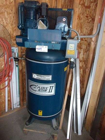 5 hp 2 stage 80 gallon air compressor - Backes Commercial Auctioneers