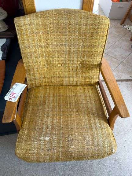 Tweed arm chair - Backes Commercial Auctioneers