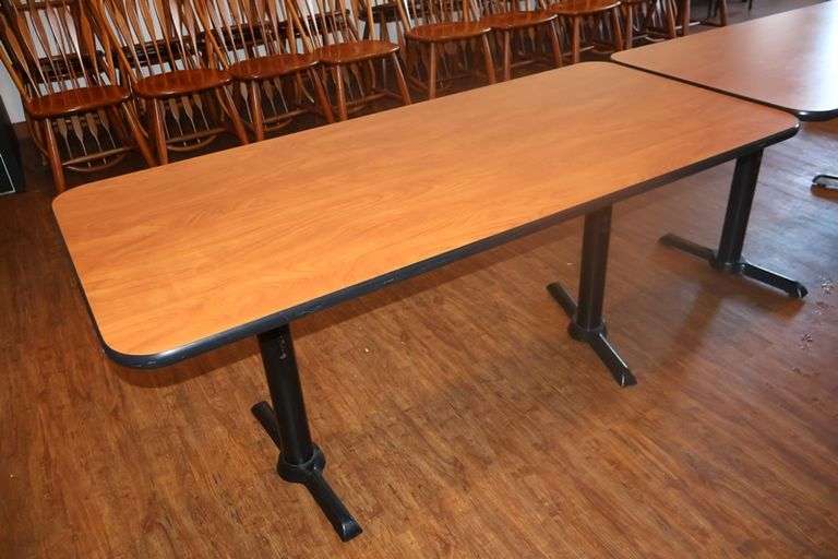 Times 2 - 30" x 66" wood laminate top dining tables with dura edging ...