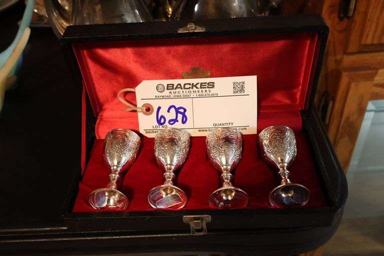 Small silver plated goblets - Backes Commercial Auctioneers