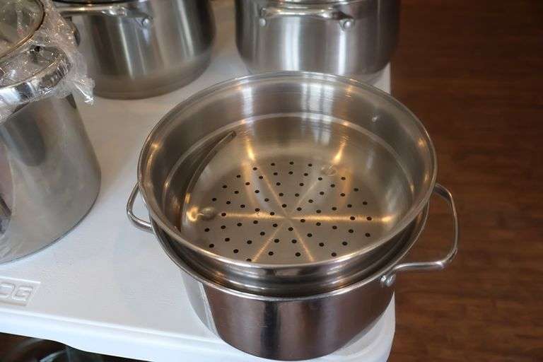 Tramontia 3 quart stainless double broiler with glass lid - Backes ...