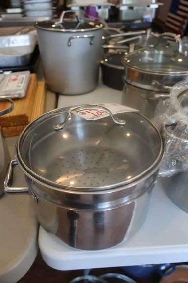 Parini approx. 6 quart stainless double broiler with glass lid - Backes ...