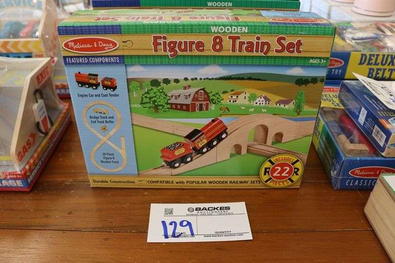 Melissa and Doug Wood Figure 8 Train Set - Backes Commercial Auctioneers