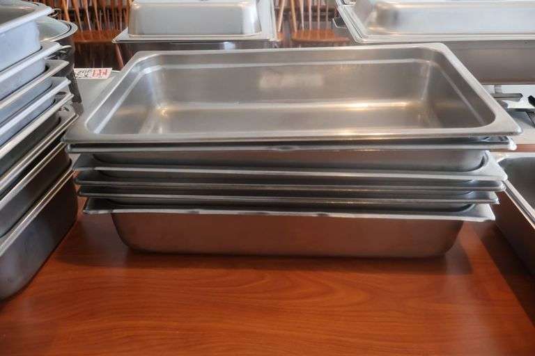 Times 6 - 12" x 20" x 4" stainless inset pans - no lids - Backes ...